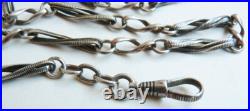 Belle Chaine de montre gousset en argent massif niellé silver chain ...